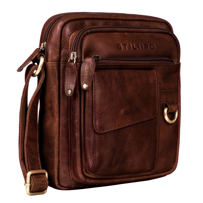 "Ryan" Bolso Cruzado Hombre Piel | STILORD